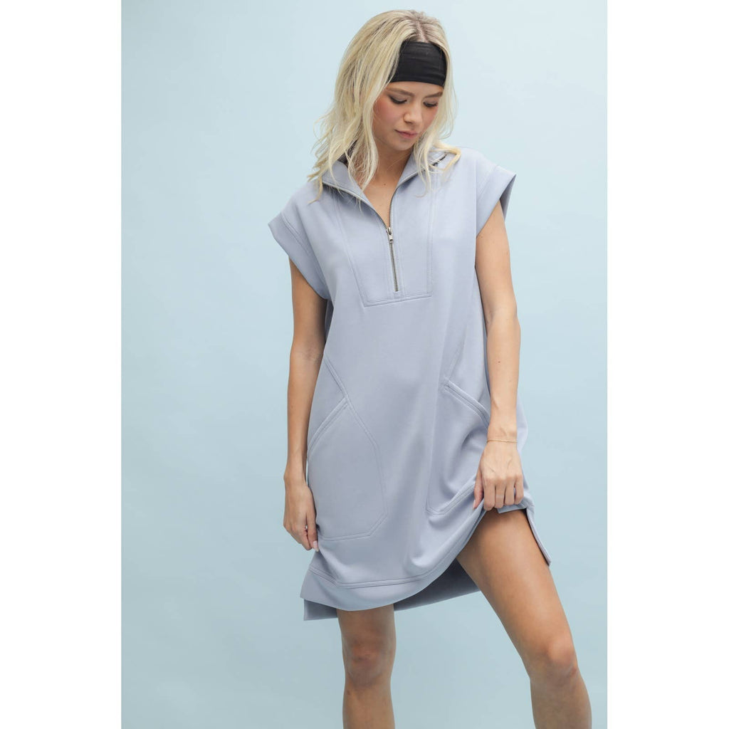 Scuba Half-Zip Dress – Sorelle Boutique